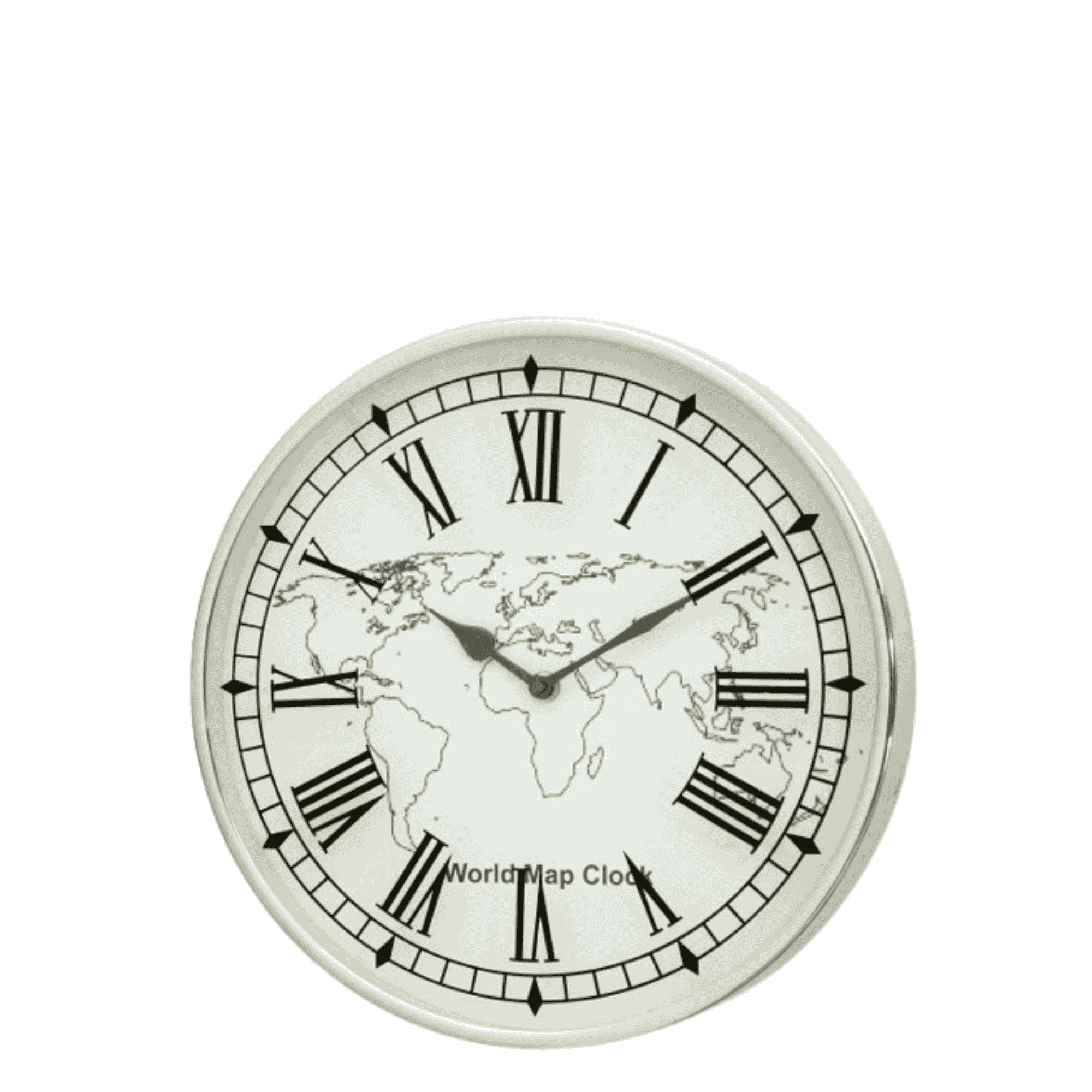 WORLD MAP WALL CLOCK WHITE – Copperblue Home & Décor