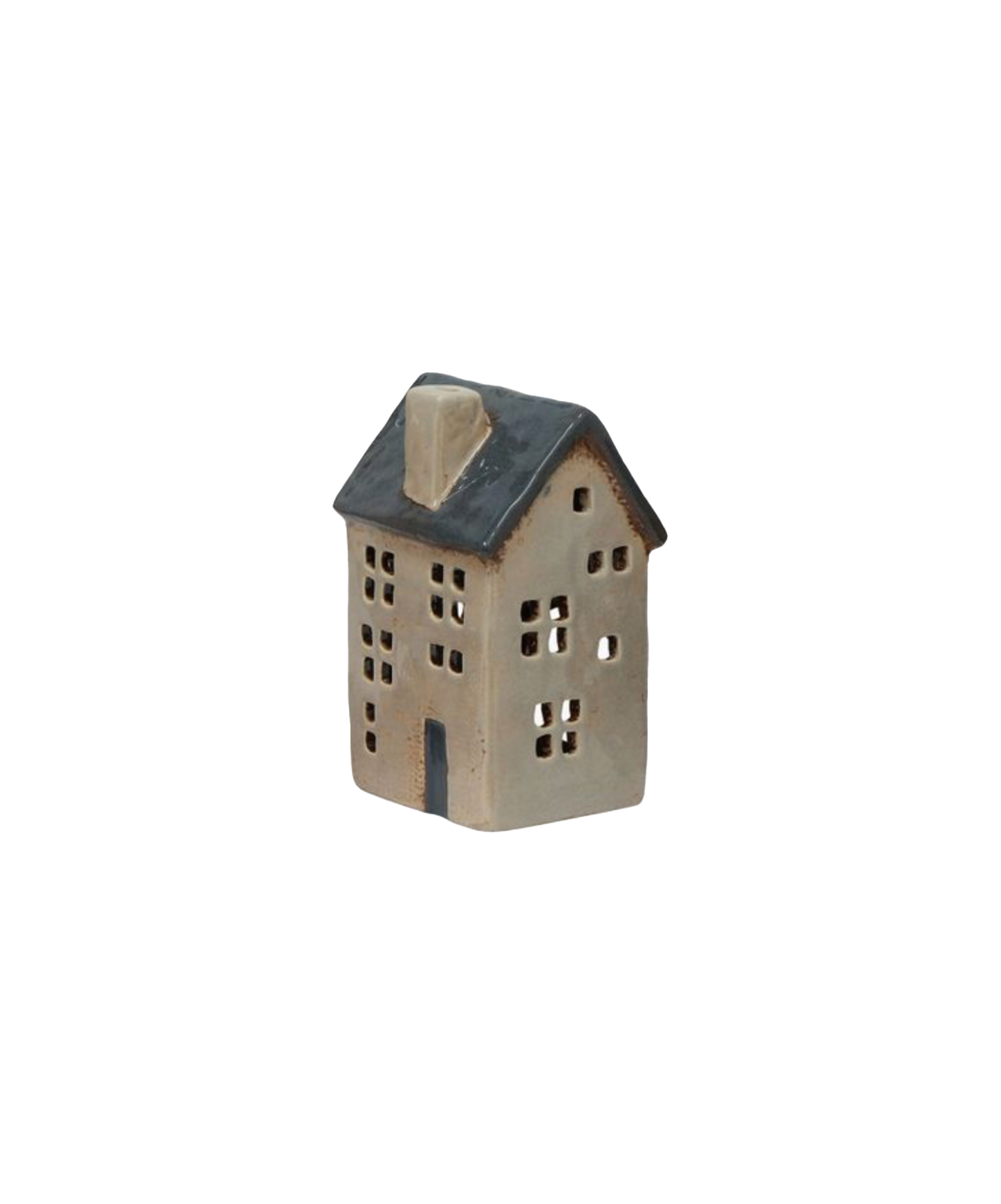 SAINT MALO TEALIGHT HOUSE WITH BLUE ROOF – Copperblue Home & Décor